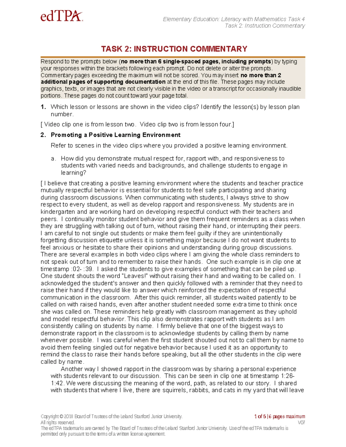 TWS-JSM1 Task 2: Kindergarten Math Unit Plan on Counting Skills - Studocu