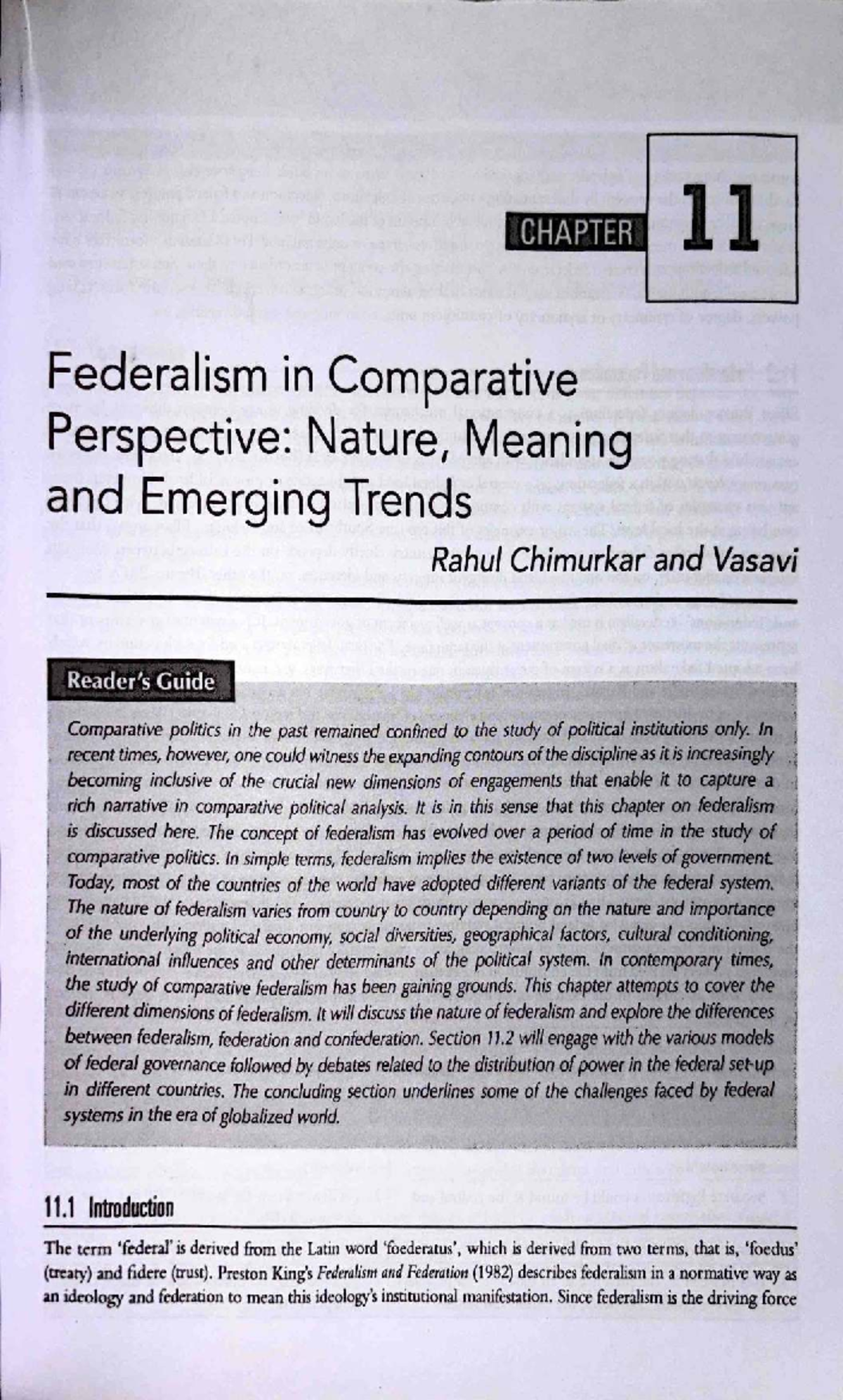 CHAPTER 11: Federalism in Comparative Politics - Nature & Trends - Studocu