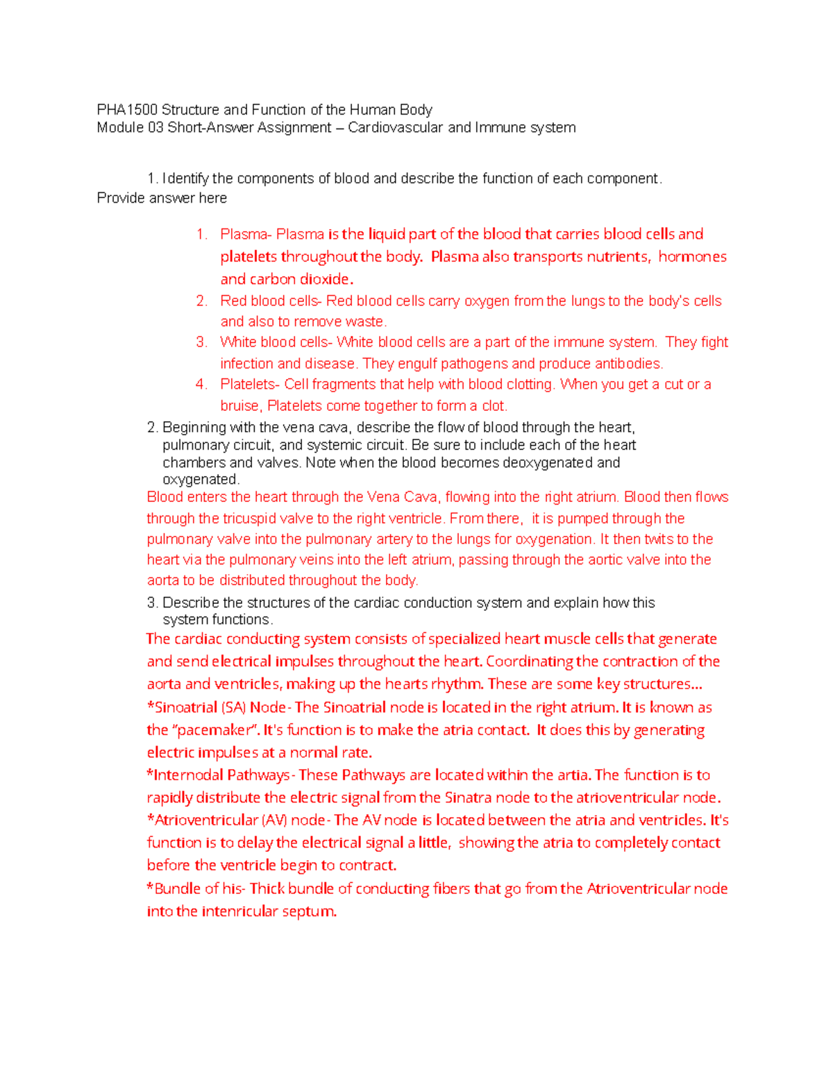 Document(3)mod03shortanswers Pdf - PHA1500 Structure and Function of ...