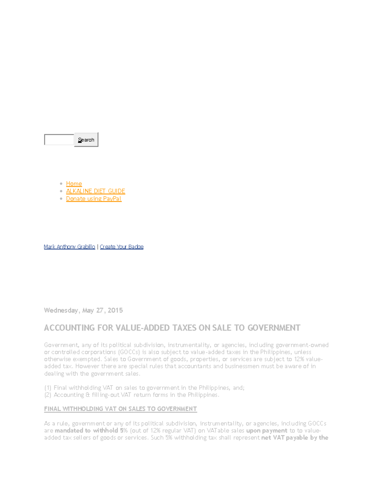 Accounting for VAT on Government Sales - CPA Guide - Studocu