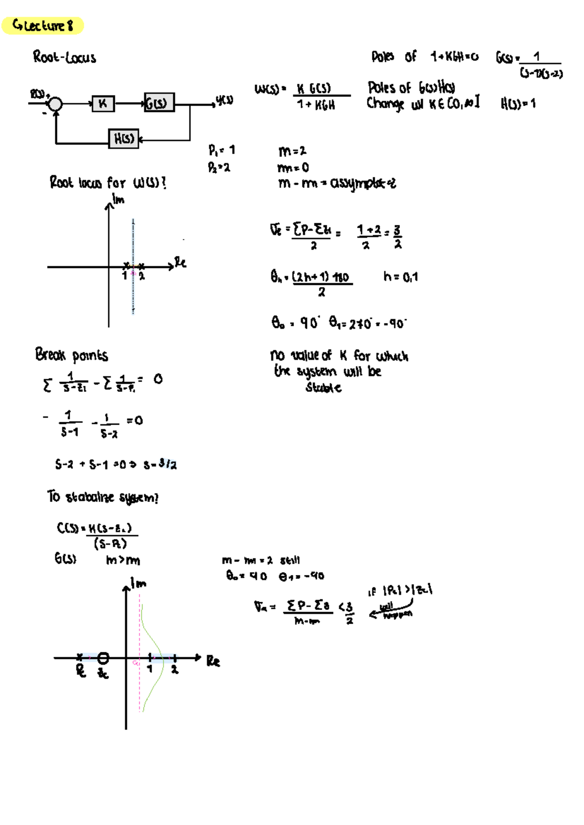 Lecture 8 Notes on Poles and Root Locus Analysis (372) - Studocu