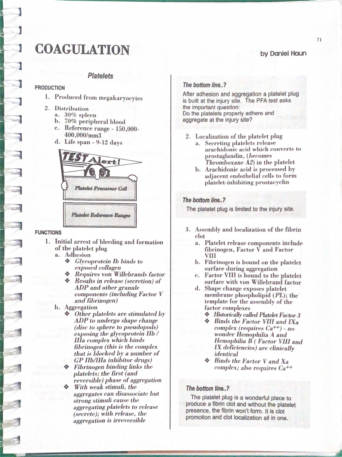 71 COAGULATION THERIO - Short Notes on Platelet Production and Function ...