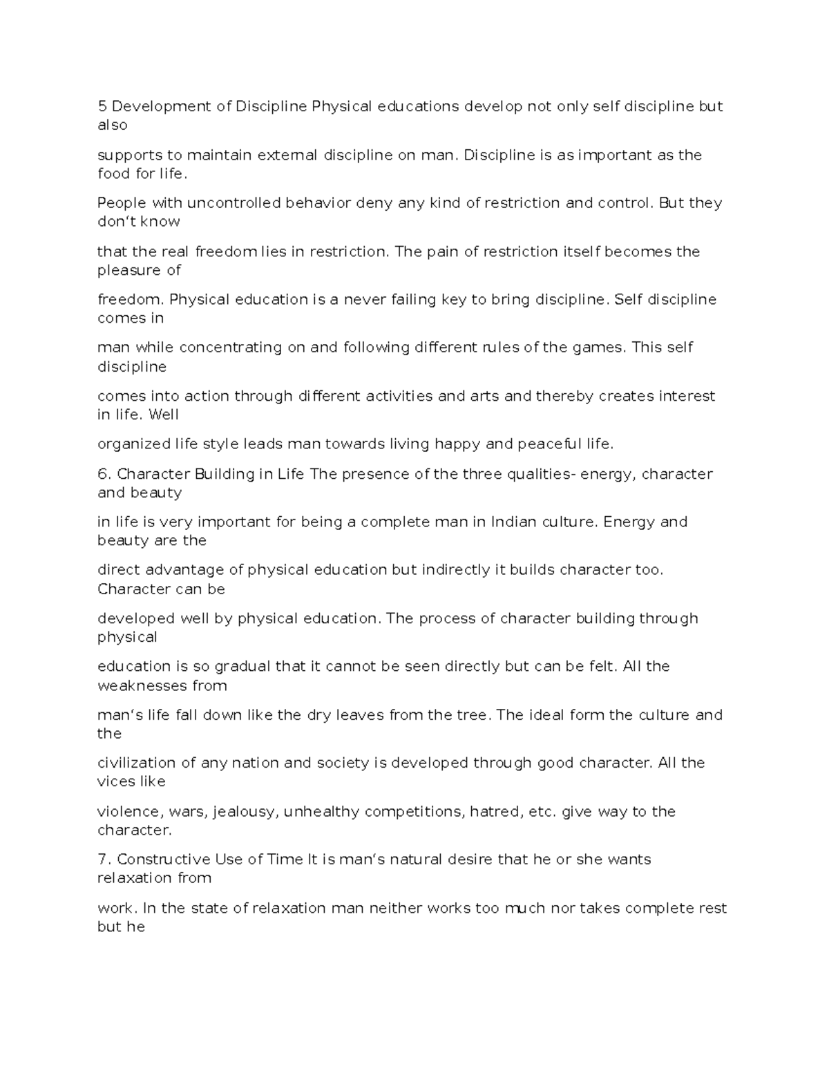 5 Development of Discipline Physical educations - Discipline is as ...