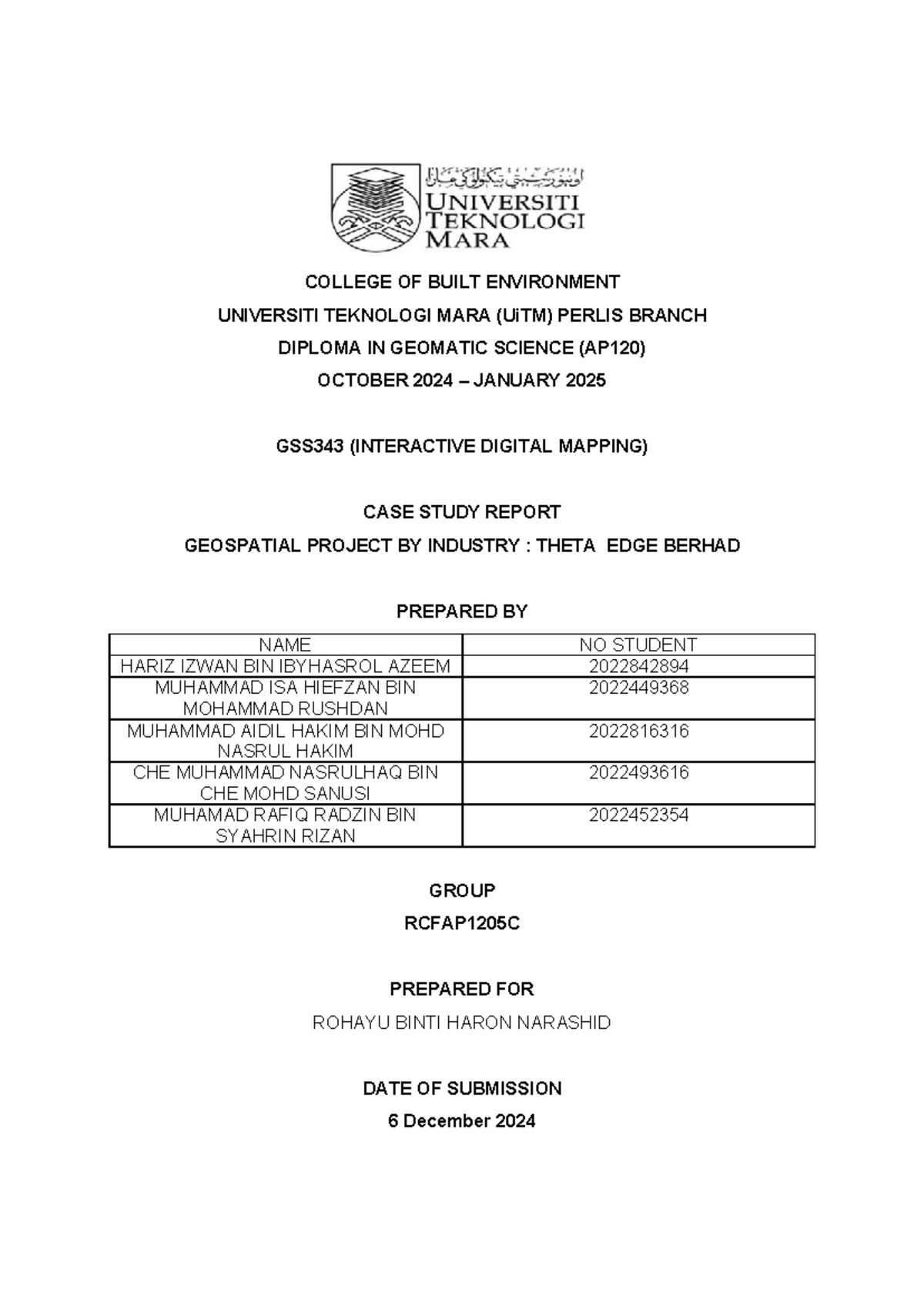 GSS343 (Interactive Digital Mapping) Case Study Report on Theta Edge ...