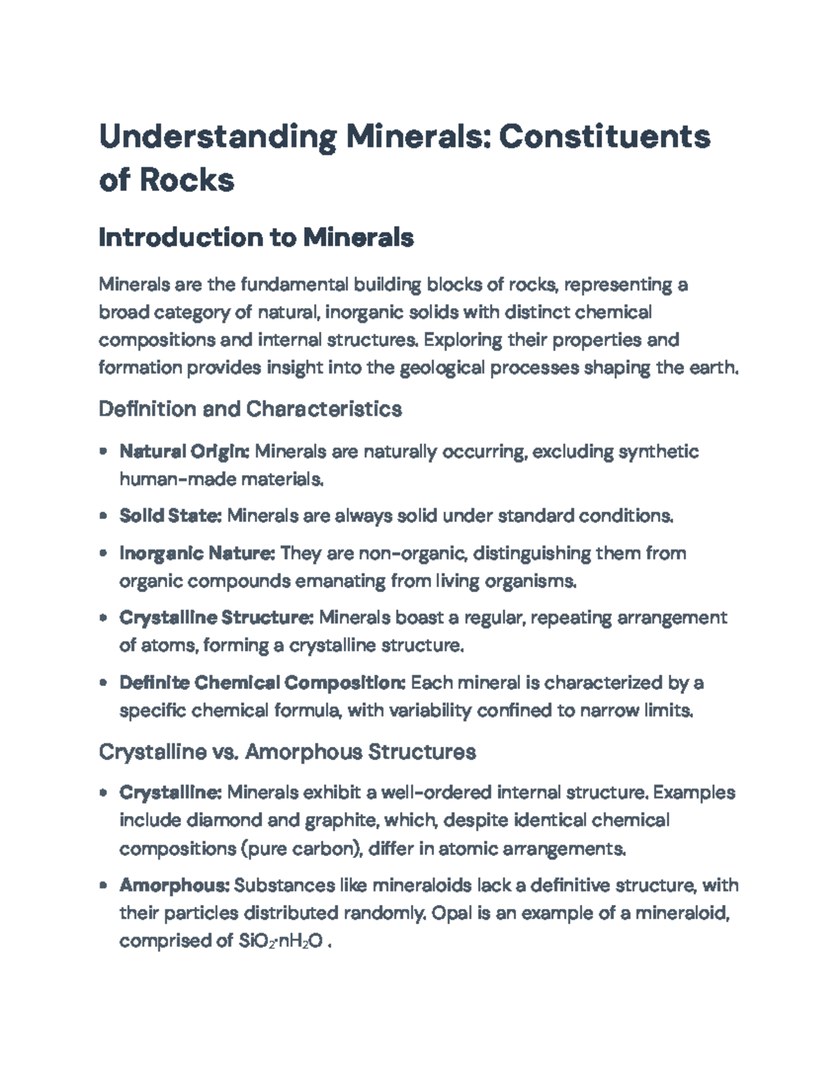 Understanding Minerals: Properties, Formation, and Characteristics ...