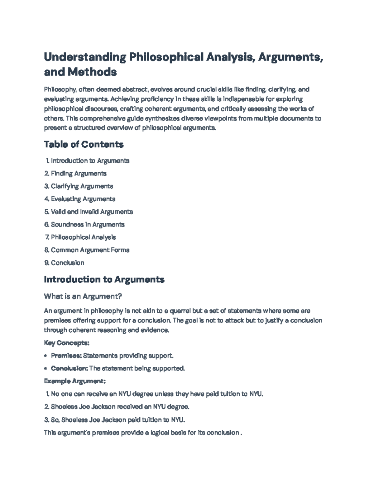 Philosophical Analysis: Understanding Arguments and Their Evaluation ...