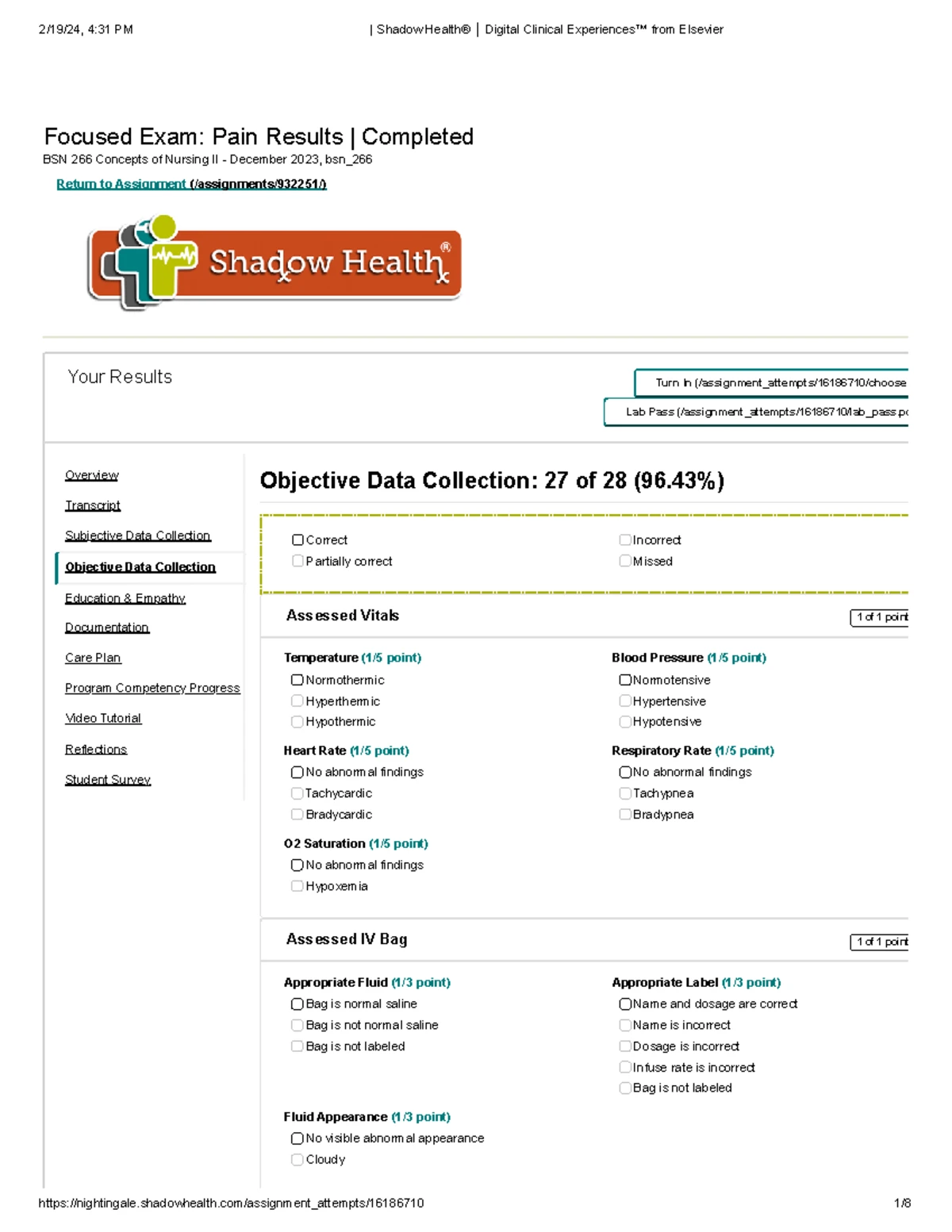 Shadow Health Robert Hall Mobility Care Plan - Focused Exam: Mobility ...
