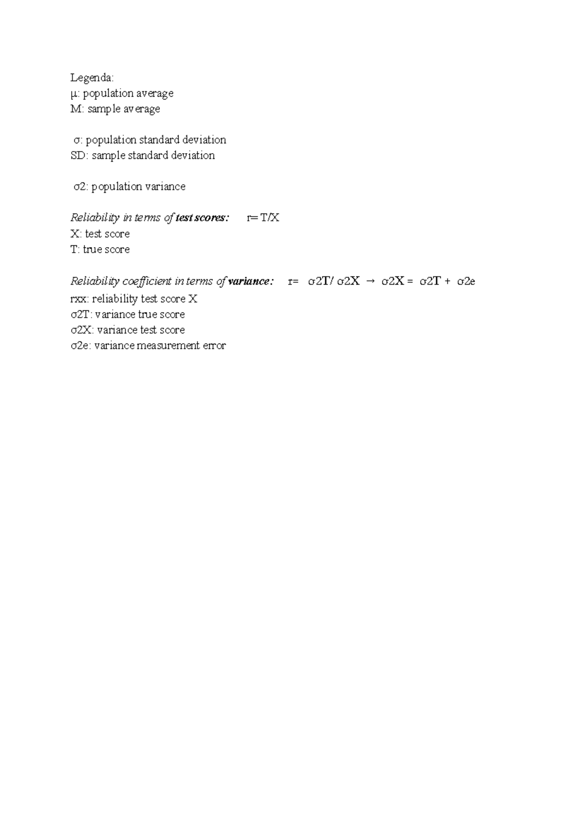 MTA I - Measurement & Theory Assessment Summary and Key Concepts ...