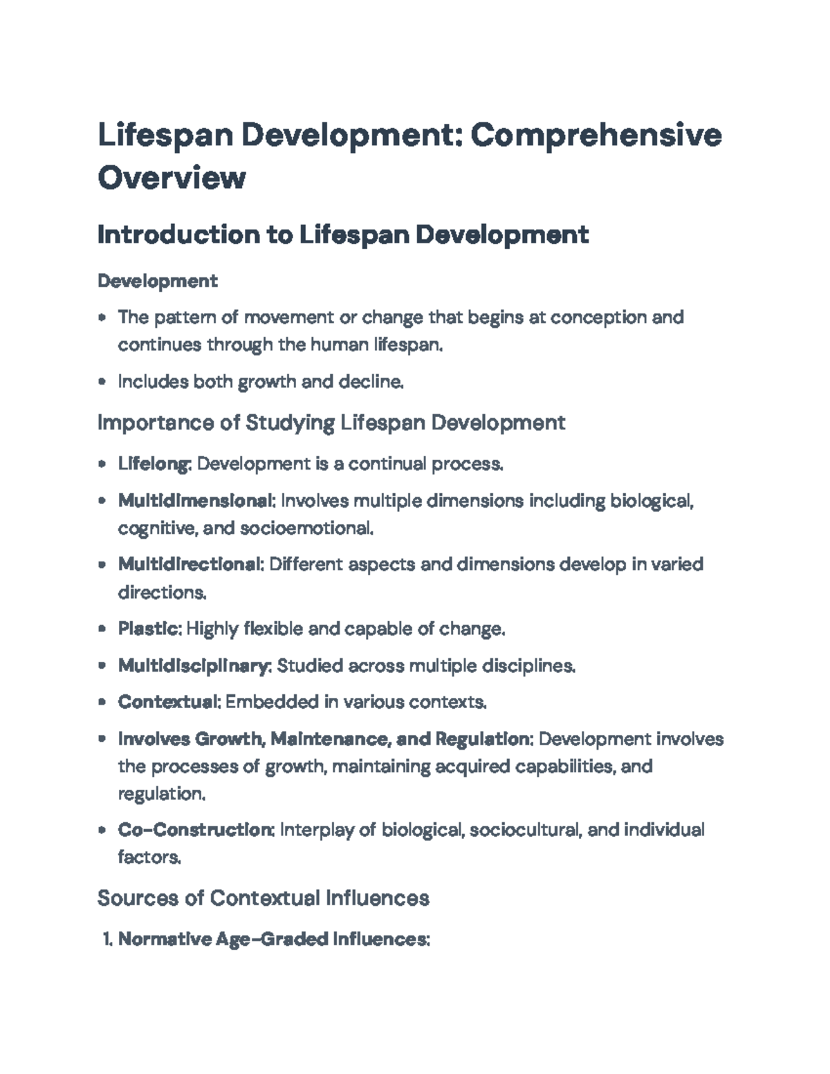 Lifespan Development: Comprehensive Overview of Key Concepts and ...