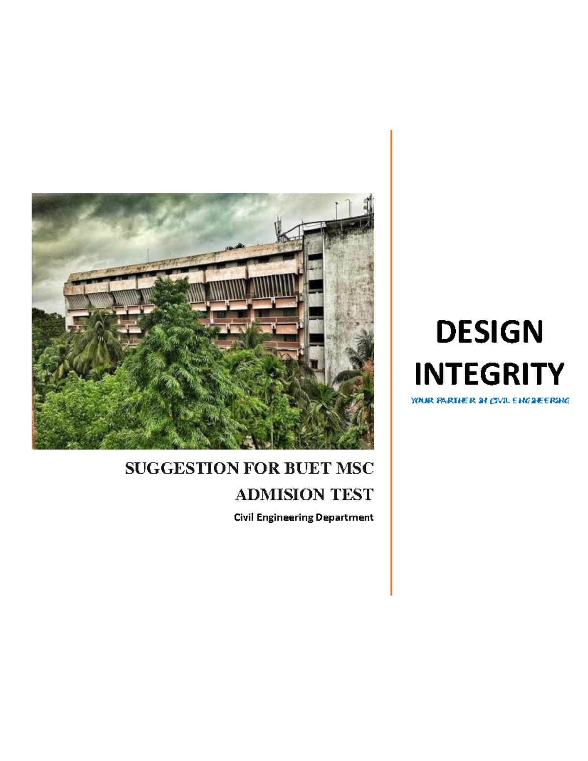 BUET M.Sc (Civil) suggestion - SUGGESTION FOR BUET MSC ADMISION TEST ...