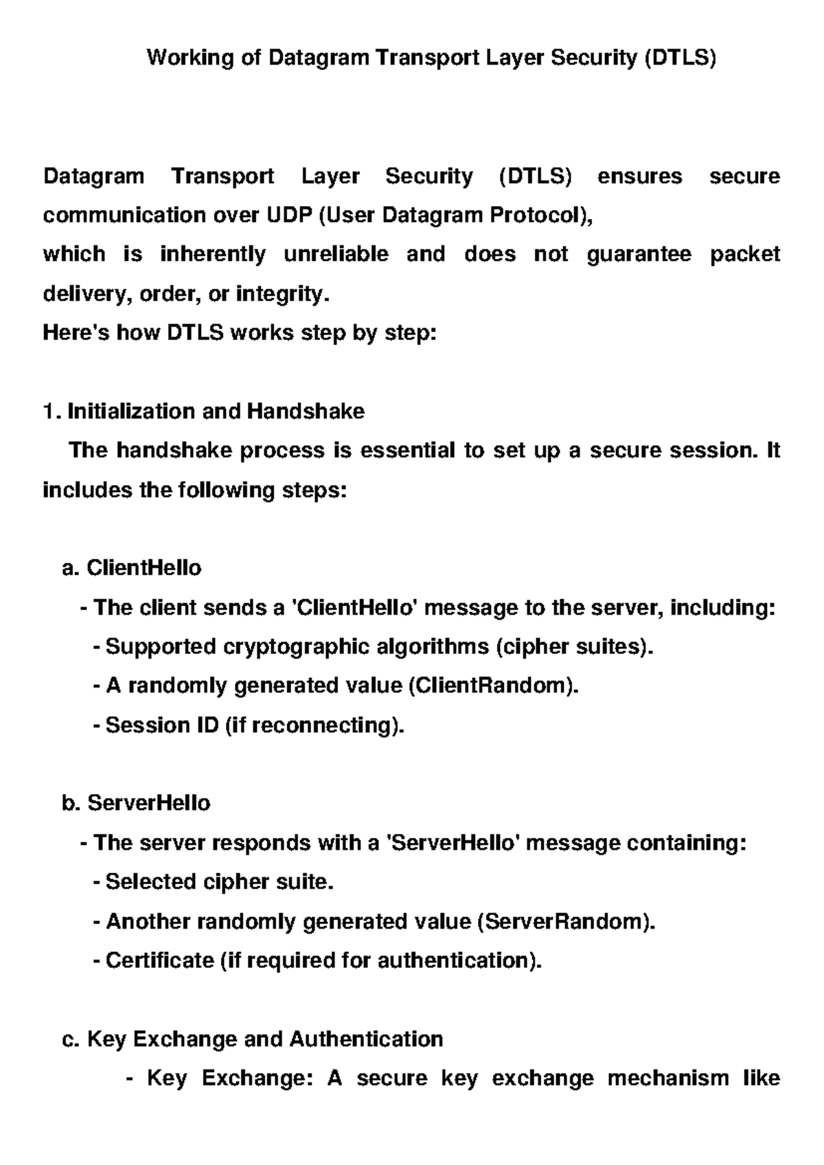 DTLS Working - Working of Datagram Transport Layer Security (DTLS) Datagram Transport Layer ...