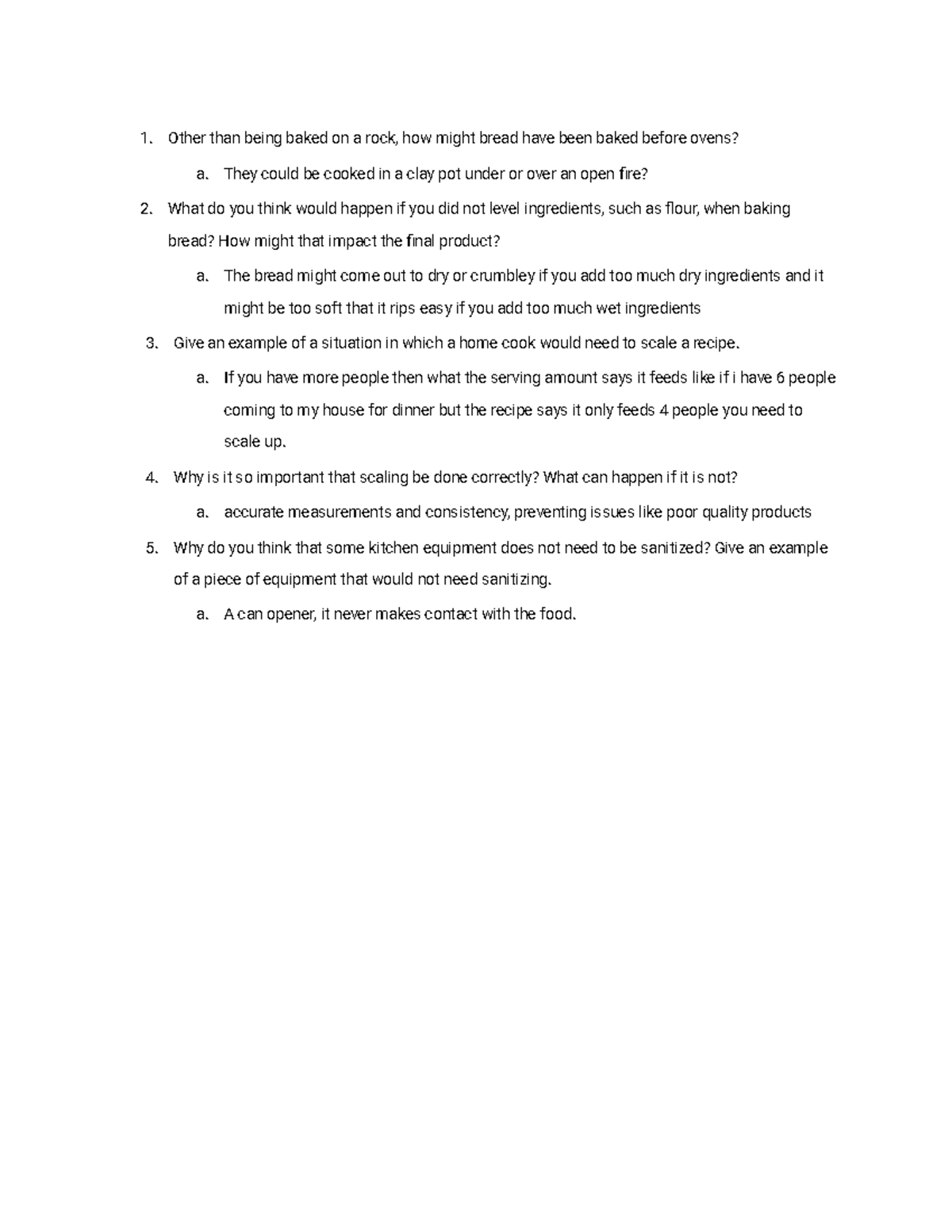 Culinary Arts B.C: Baking Techniques and Recipe Scaling Insights - Studocu