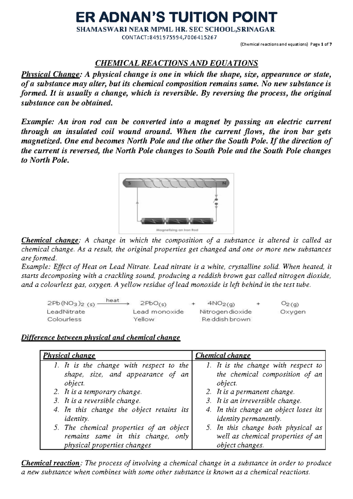 Chemical Reactions and Equations: A Comprehensive Guide (CHEM 101 ...