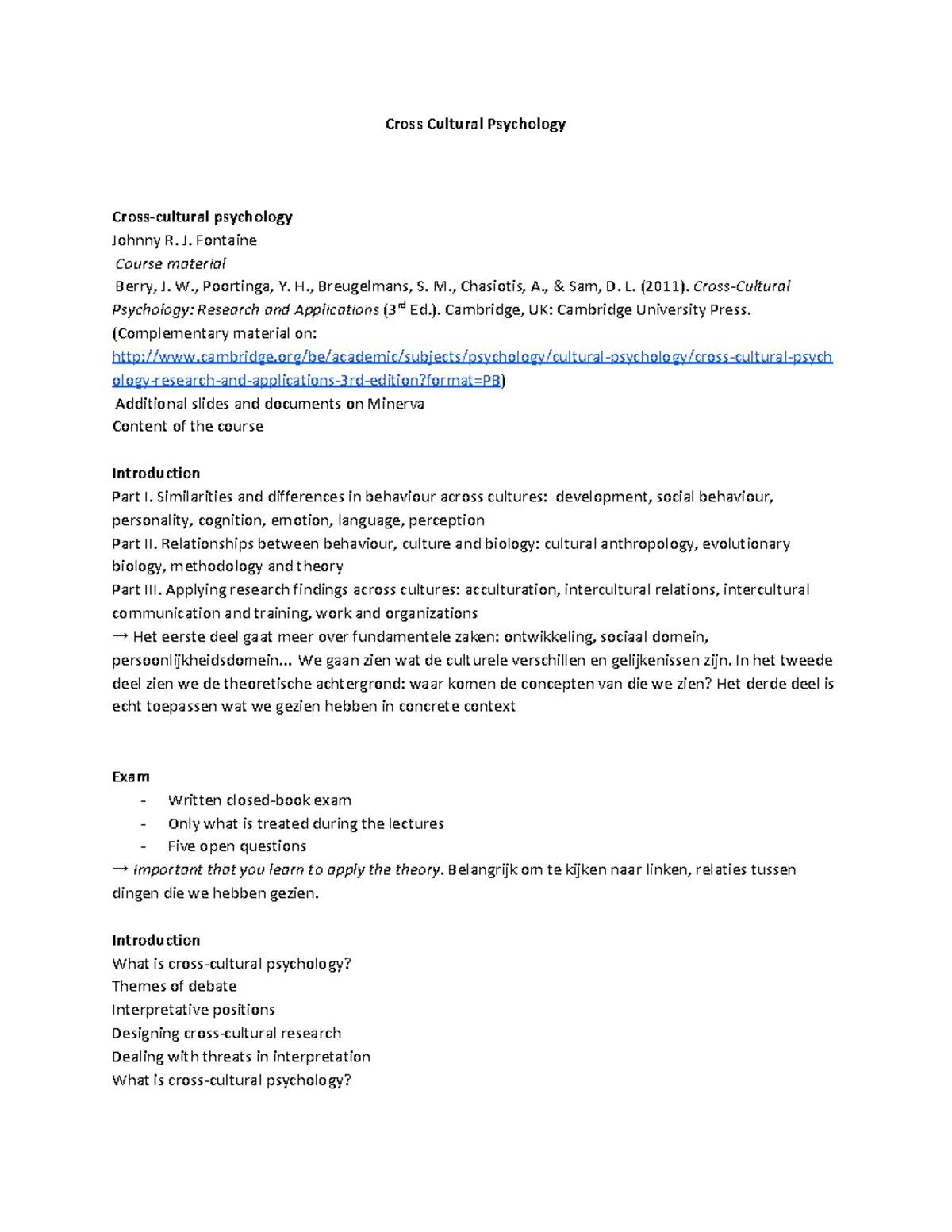 Cross-Cultural Psychology: Key Concepts & Exam Guide (PSY 301) - Studocu