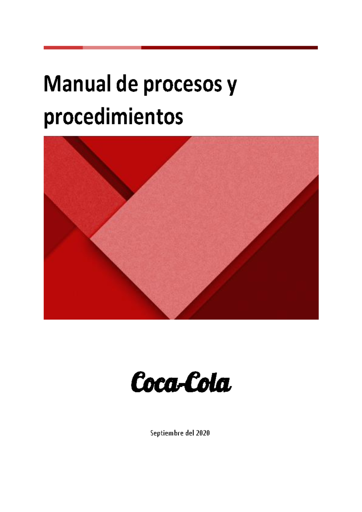 Manual de Procesos y Procedimientos de Coca-Cola - Versión 1 (2020 ...