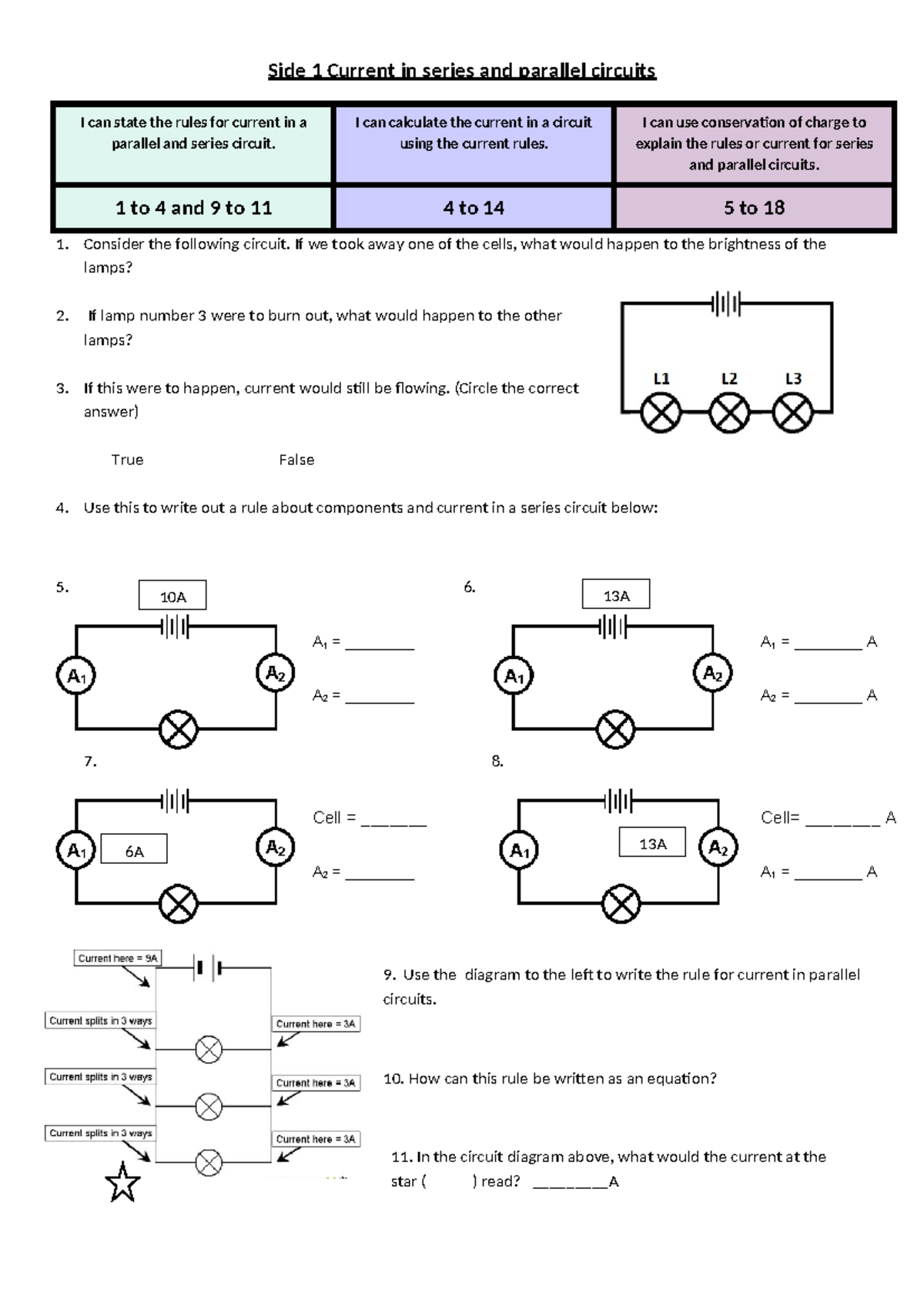 5 Current in Series and Parallel Circuits: Rules and Calculations - Studocu