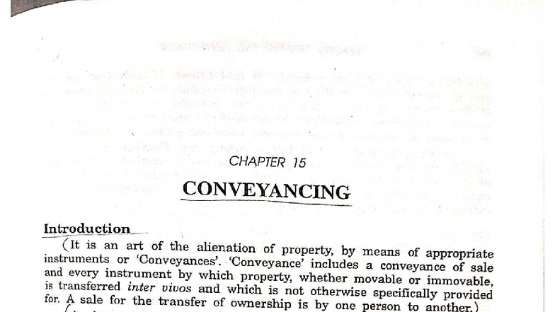CHAPTER 15: CONVEYANCING - An Overview of Legal Drafting Techniques ...