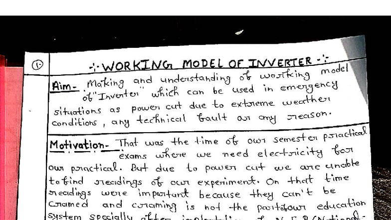 Working Model of Inverter: Vocational Project for Practical Exams - Studocu