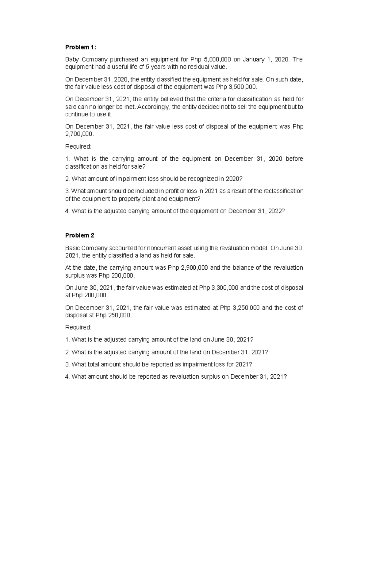 Audit of Noncurrent Assets Held for Sale: Problems & Solutions - Studocu