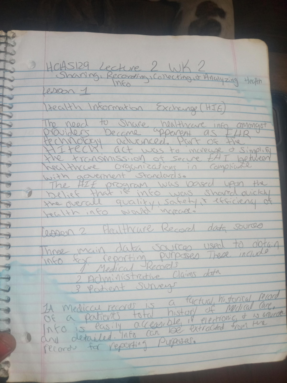 HCIS129 - Lecture 2 Notes: Health Information Exchange & Data Sources ...