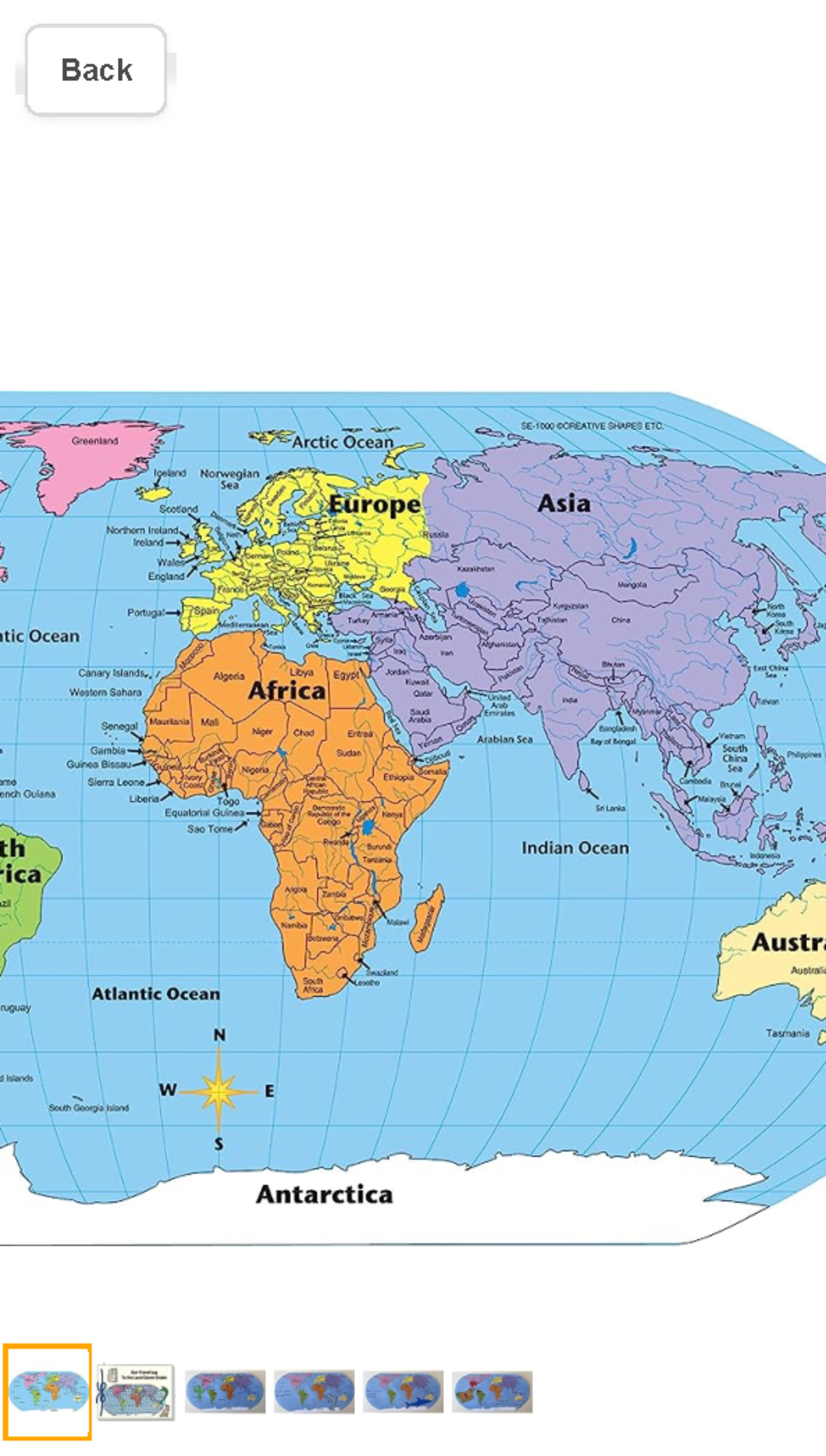 Amazon.com 8” x 16” Labeled World Practice Maps, 30 Sheets in a Pack ...