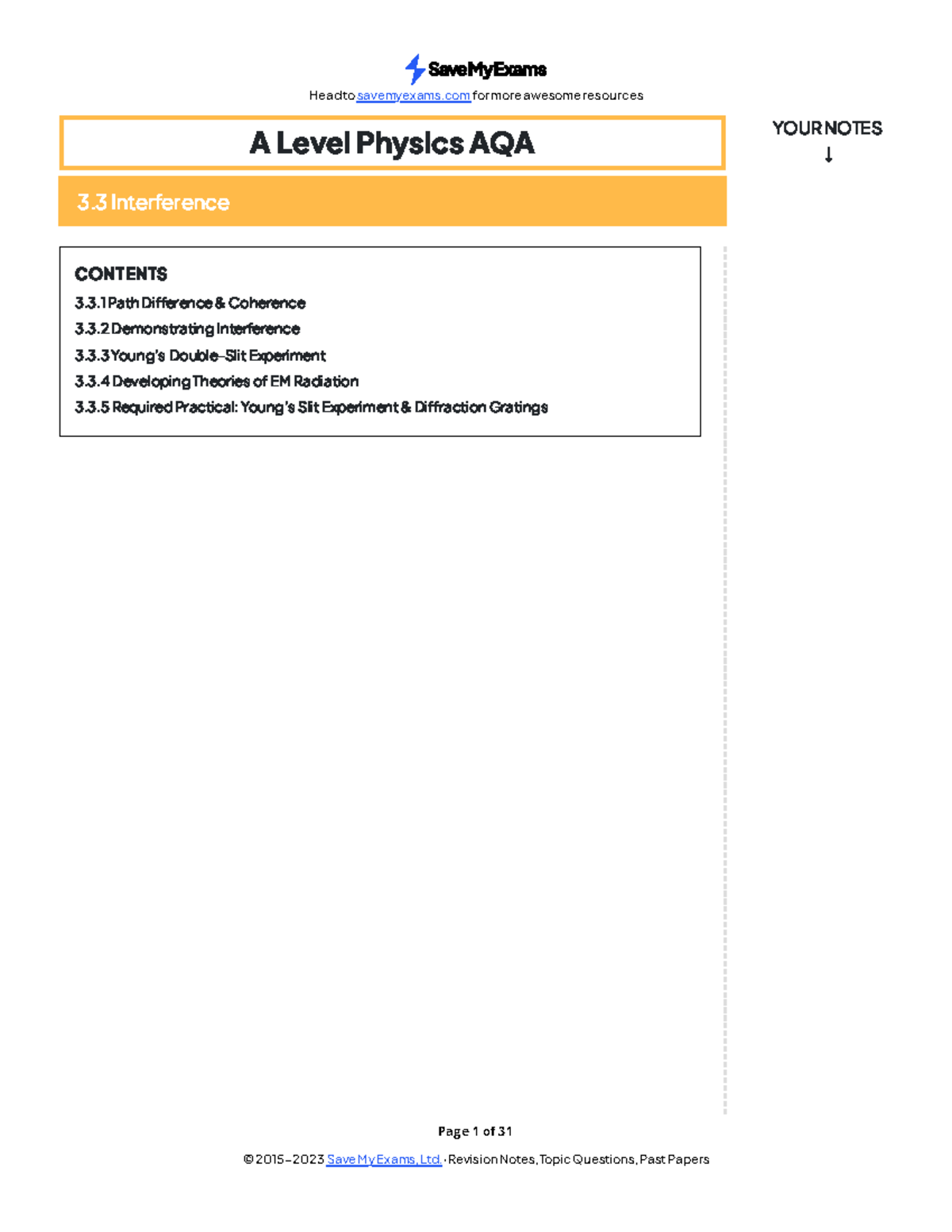 AQA A Level Physics: Young's Slit & Diffraction Gratings Practical ...