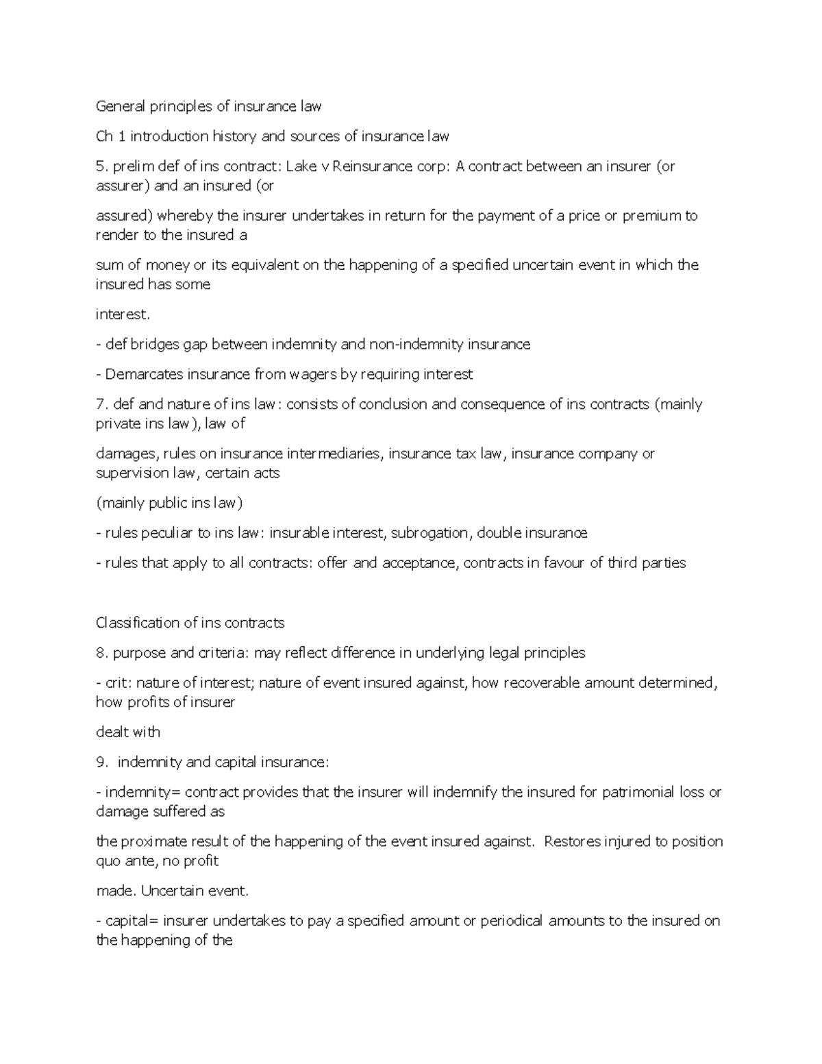 Insurance Law Principles & Concepts: Lect 1 - Overview ...
