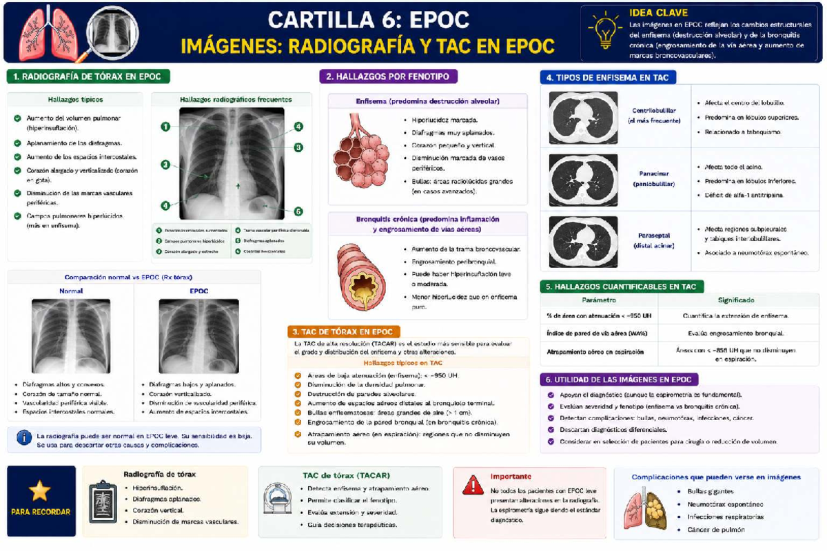 CARTILLA 6: EPOC y Hallazgos Radiográficos en TAC y Rx - Studocu