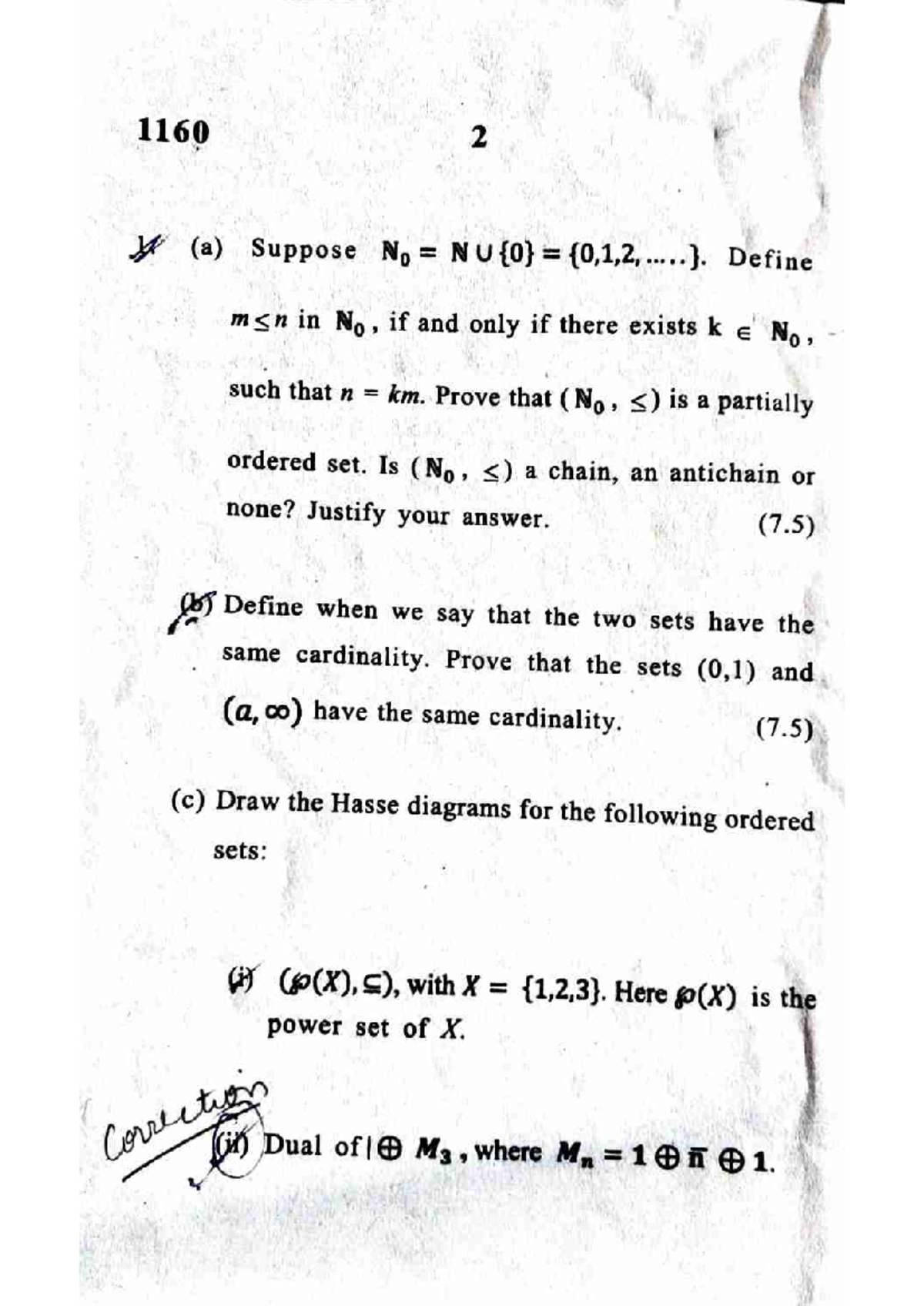 1160 Discrete Mathematics PYQ: Partially Ordered Sets & Lattices - Studocu