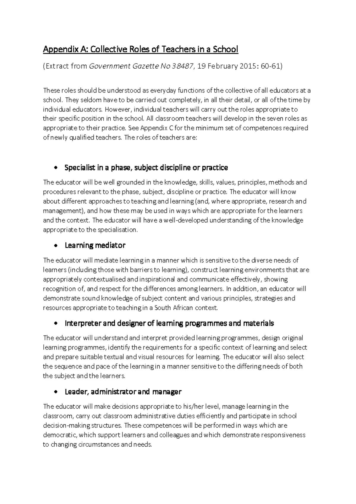 LU3 Theme 2 PM2: Collective Roles of Teachers in Schools Explained ...