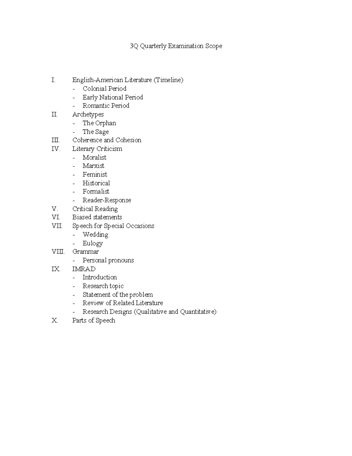 3Q-Quarterly-Examination Reviewer - 3Q Quarterly Examination Scope I ...