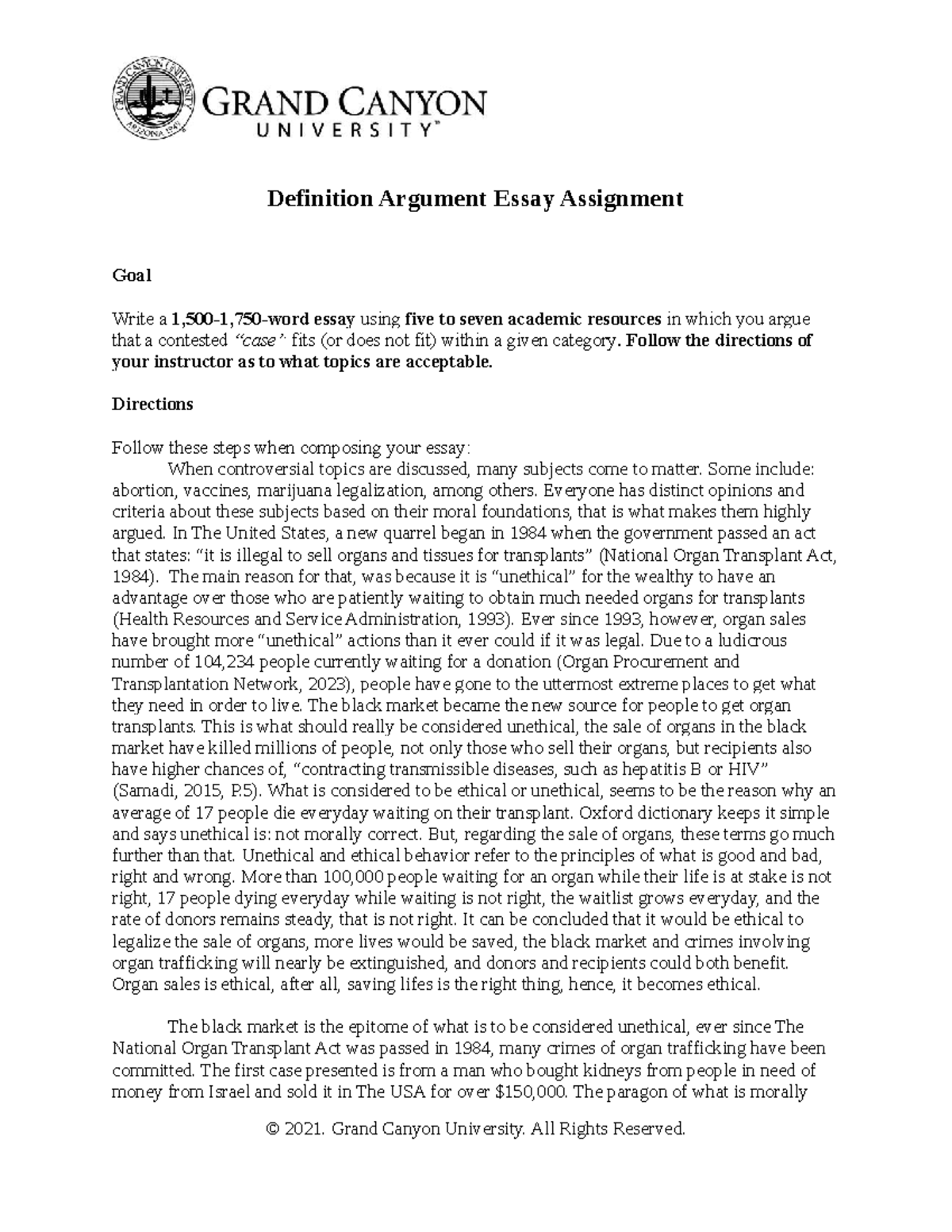 - eng-106 definition essay - Definition Argument Essay Assignment Goal ...