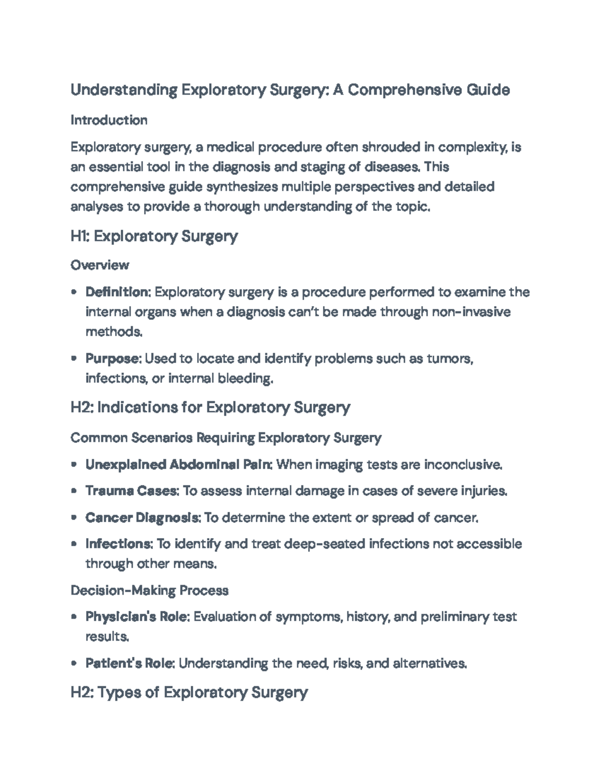 Exploratory Surgery: An Extensive Guide to Procedures and Care ...