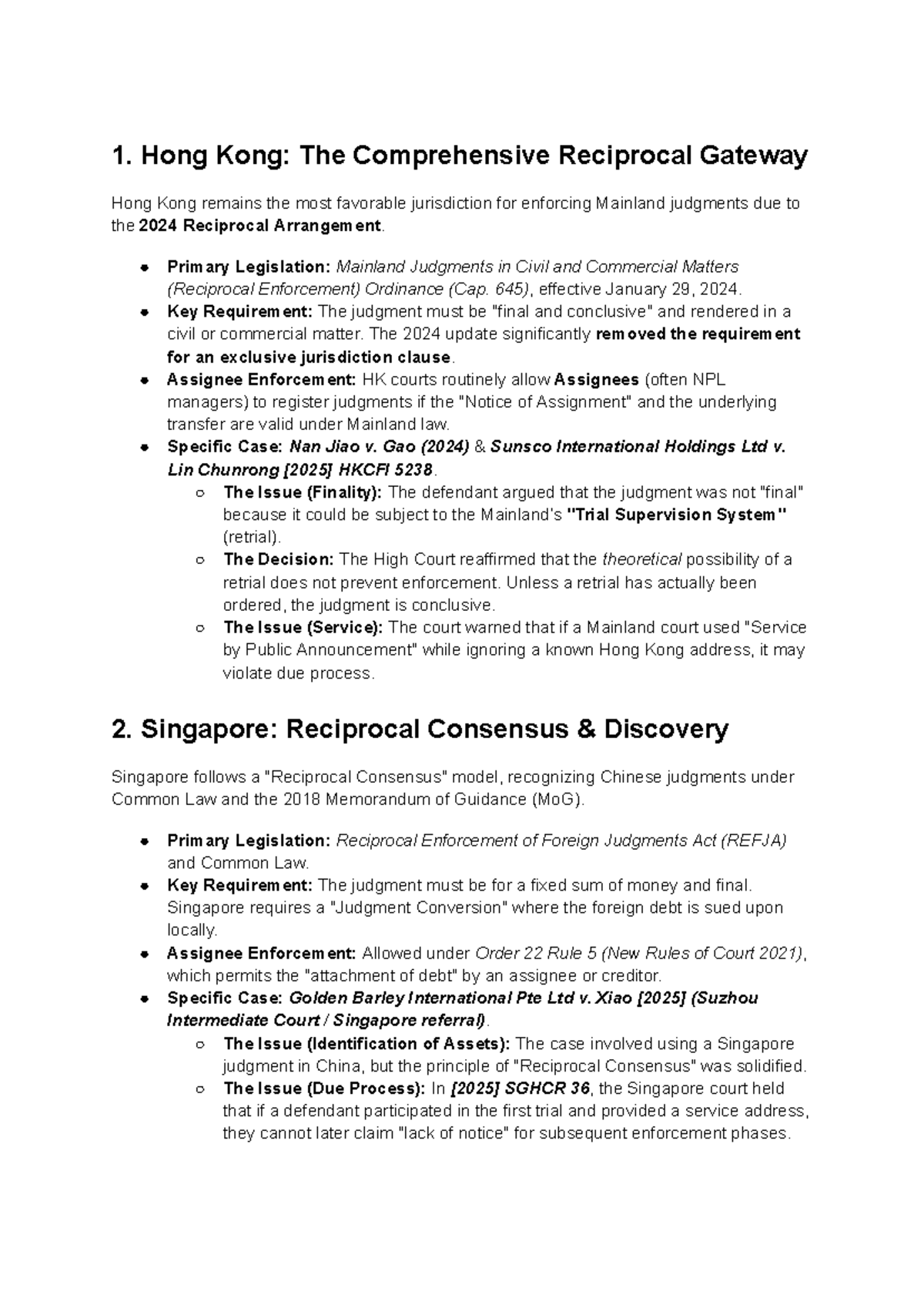 Foreign Enforcement of Chinese Judgments: A Comparative Study - Studocu