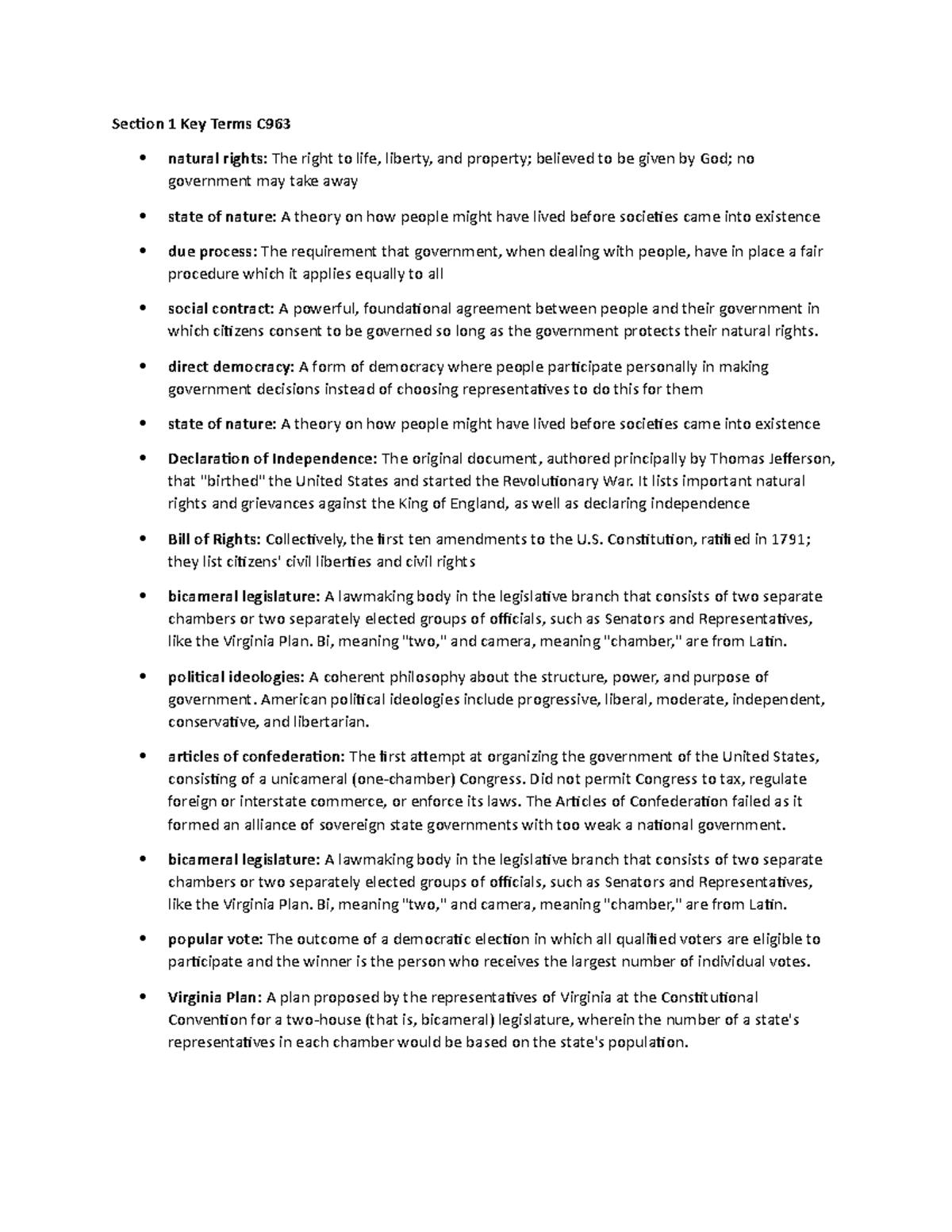 C963 Comprehensive Key Terms Study Guide for Political Science - Studocu