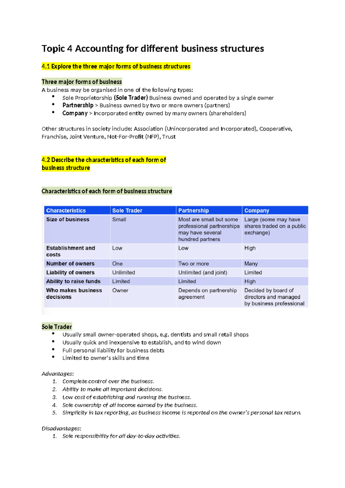 ABS - Week 4 Lecture Notes: Accounting for Business Structures - Studocu
