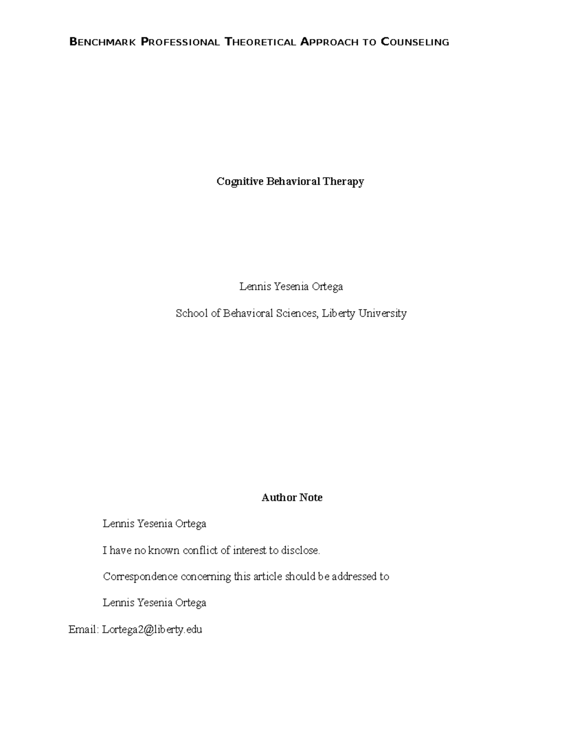 Benchmark Theoretical Approaches in Counseling (CST 201) - Studocu