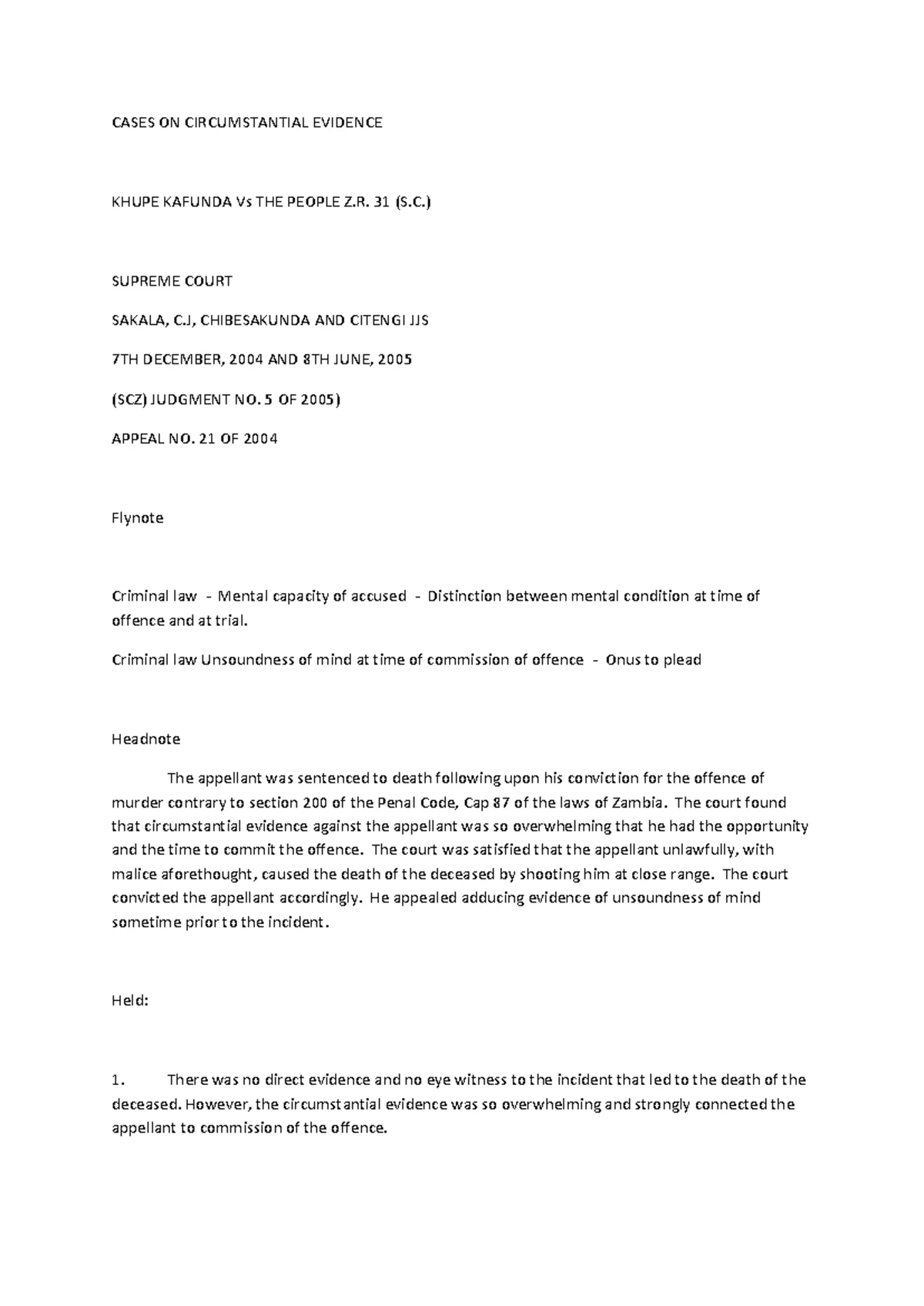 Law of Evidence Pamphlet Mboela Mwape - Law of Evidence Notes ...