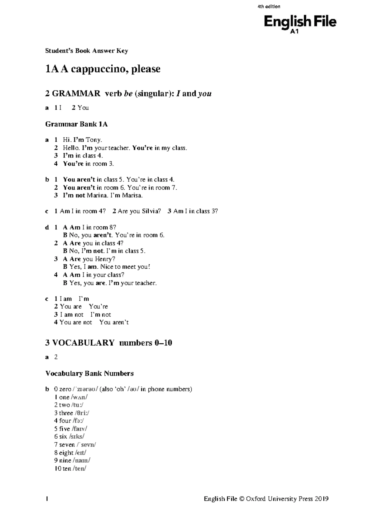 English File A1/A2 Student's Book & Workbook (4th Edition) - Studocu