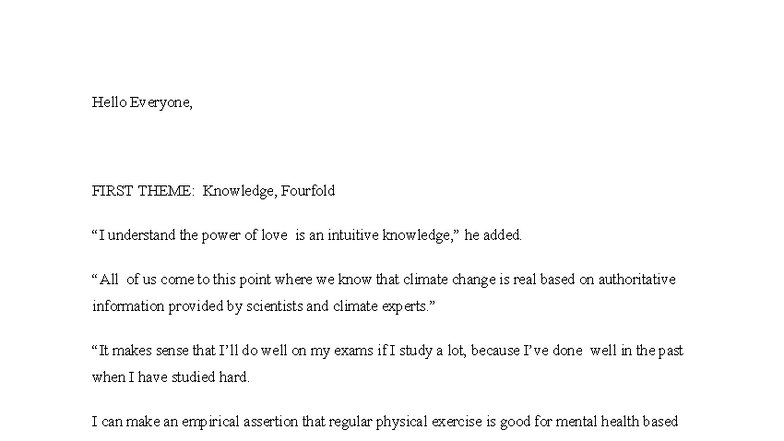 PHIL 1402 DF UNIT 6 - Group Discussion on Knowledge and Love - Studocu