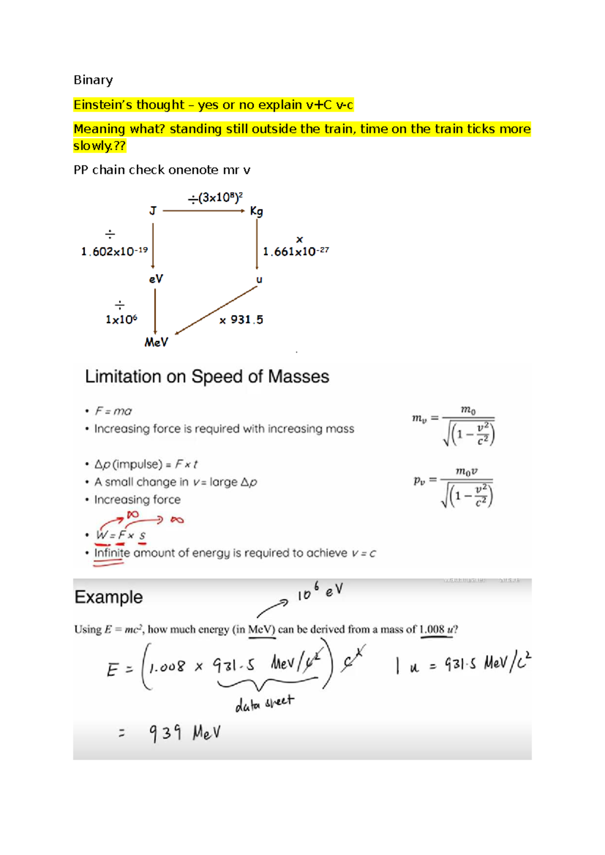 Physics Last Minute Study Notes: Special Relativity & Time Dilation ...