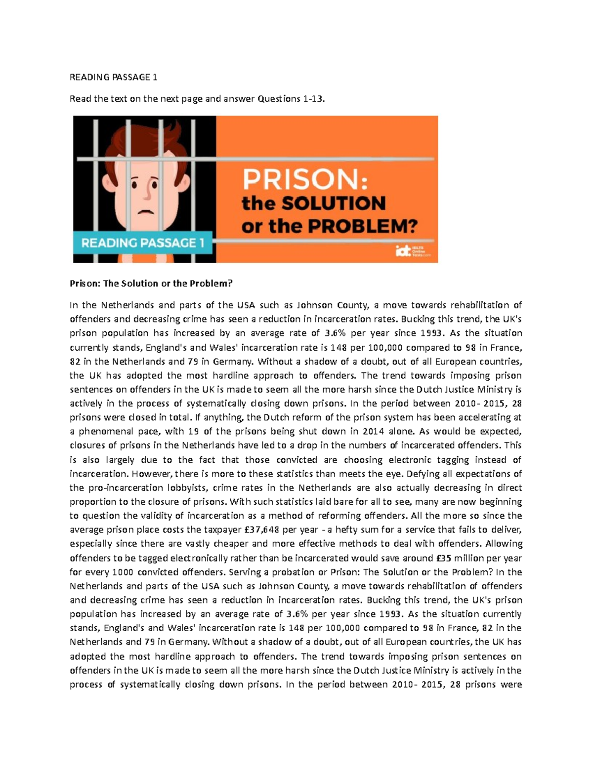 Reading Materials PRE Ielts - READING PASSAGE 1 Read the text on the ...