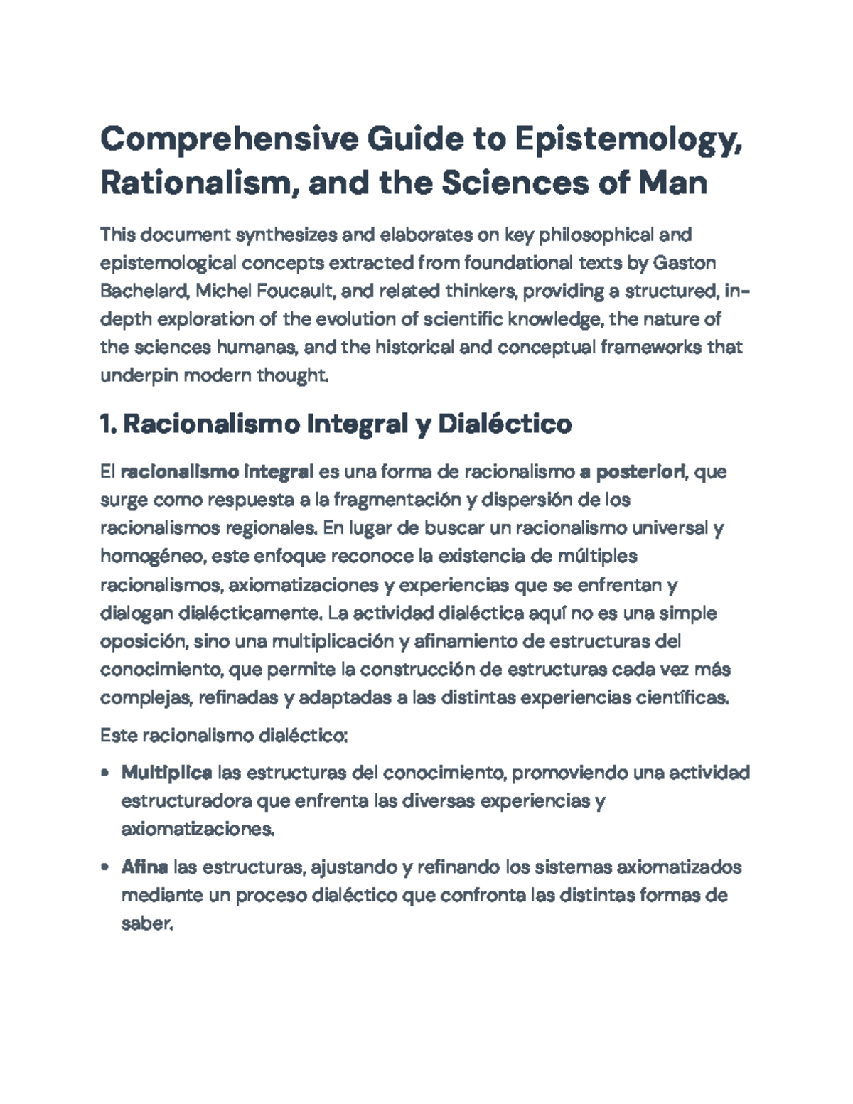 Comprehensive Guide to Epistemology, Rationalism, and Human Sciences ...