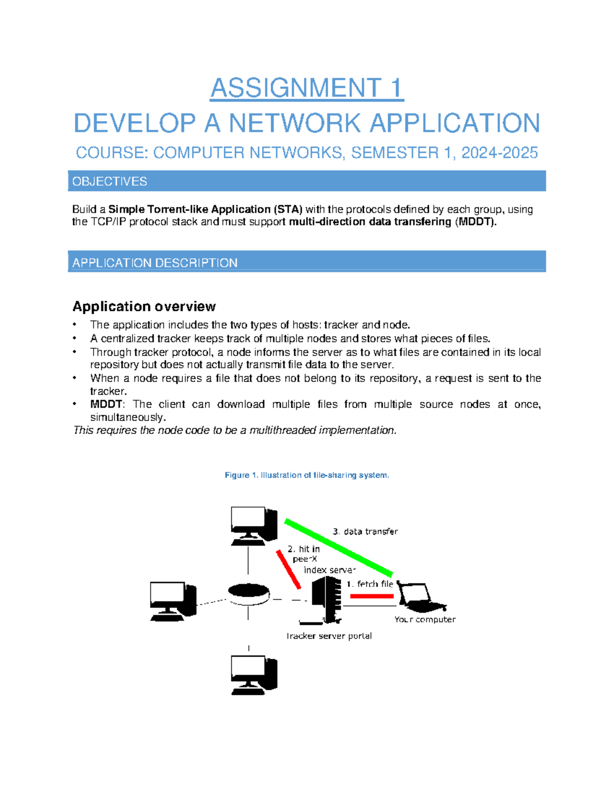 HK241 - Assignment 1: Developing a P2P File Sharing Network App - Studocu