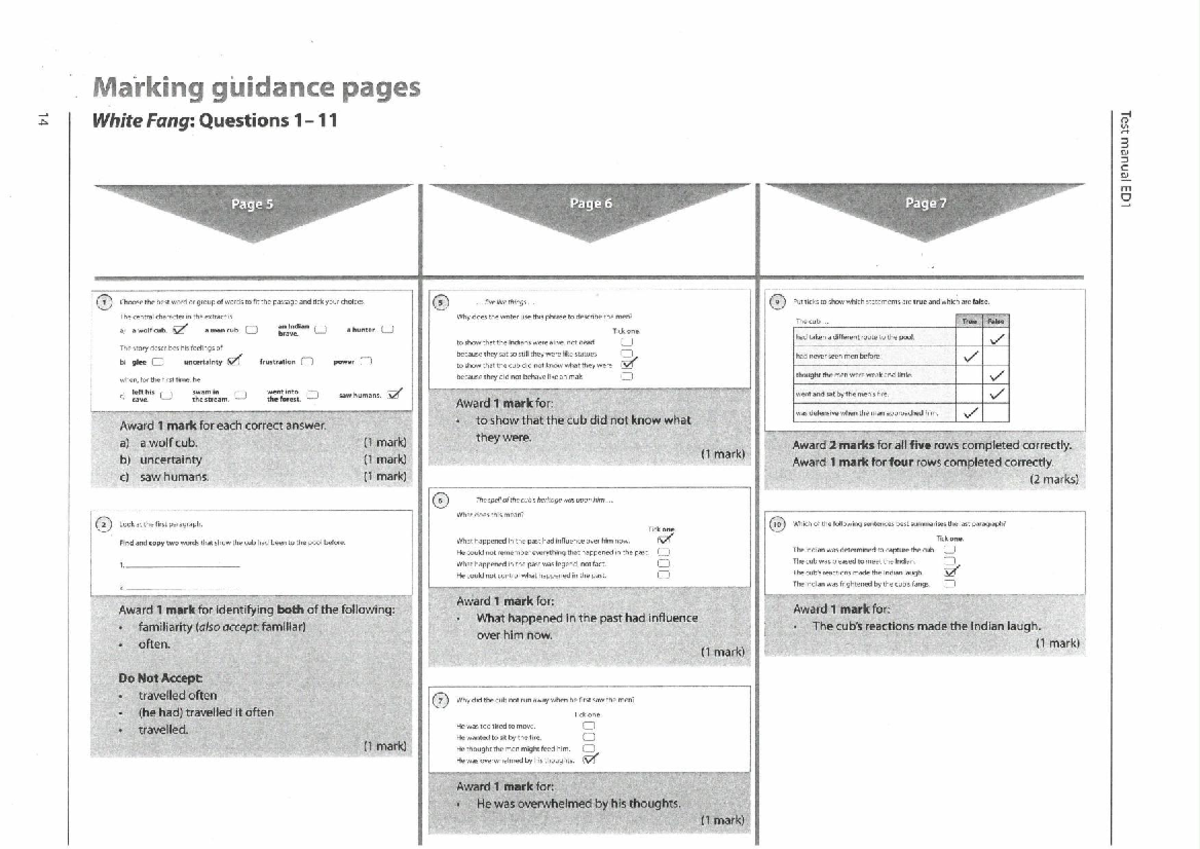 ED1-Markscheme - English Comprehension - Marking guidance pages White ...