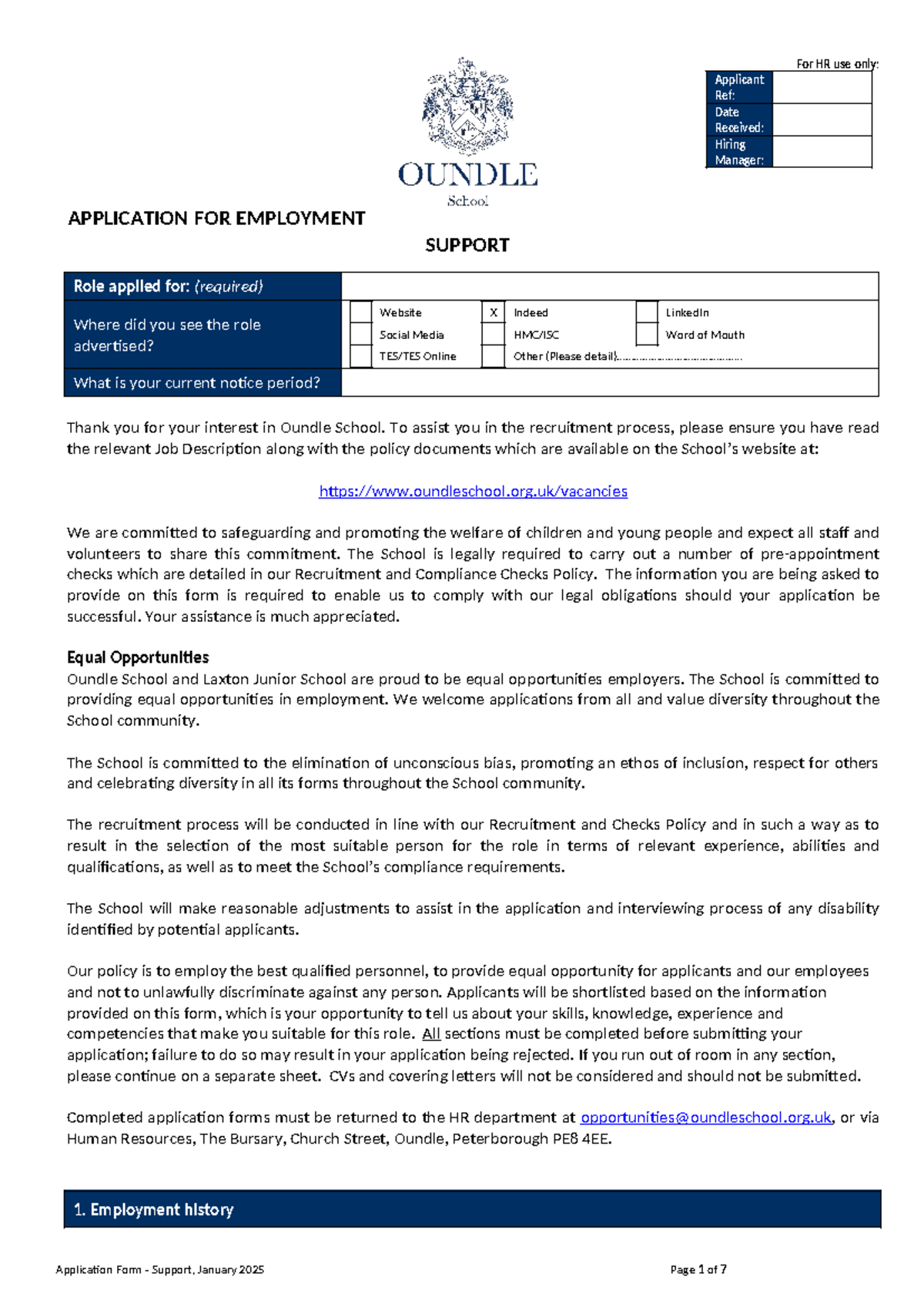 Application Form for Employment Support - Jan 2025 - Studocu