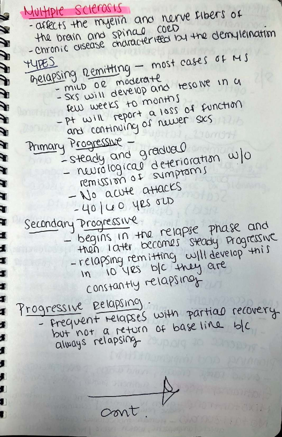 Exam 2 MedSurg Study Guide: Multiple Sclerosis & Spinal Cord Injury ...