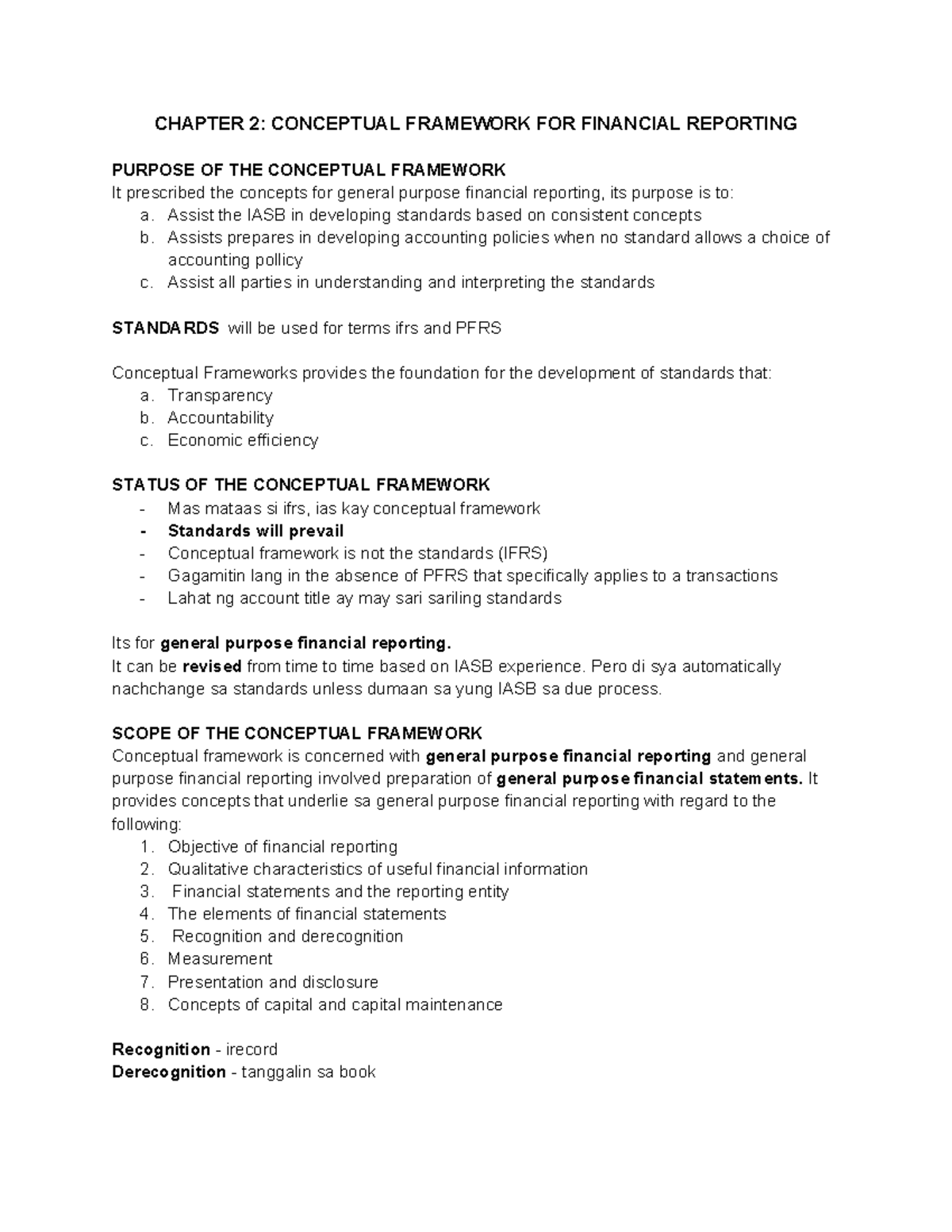 Chapter 2 Conceptual Framework for Financial Reporting - CHAPTER 2 ...