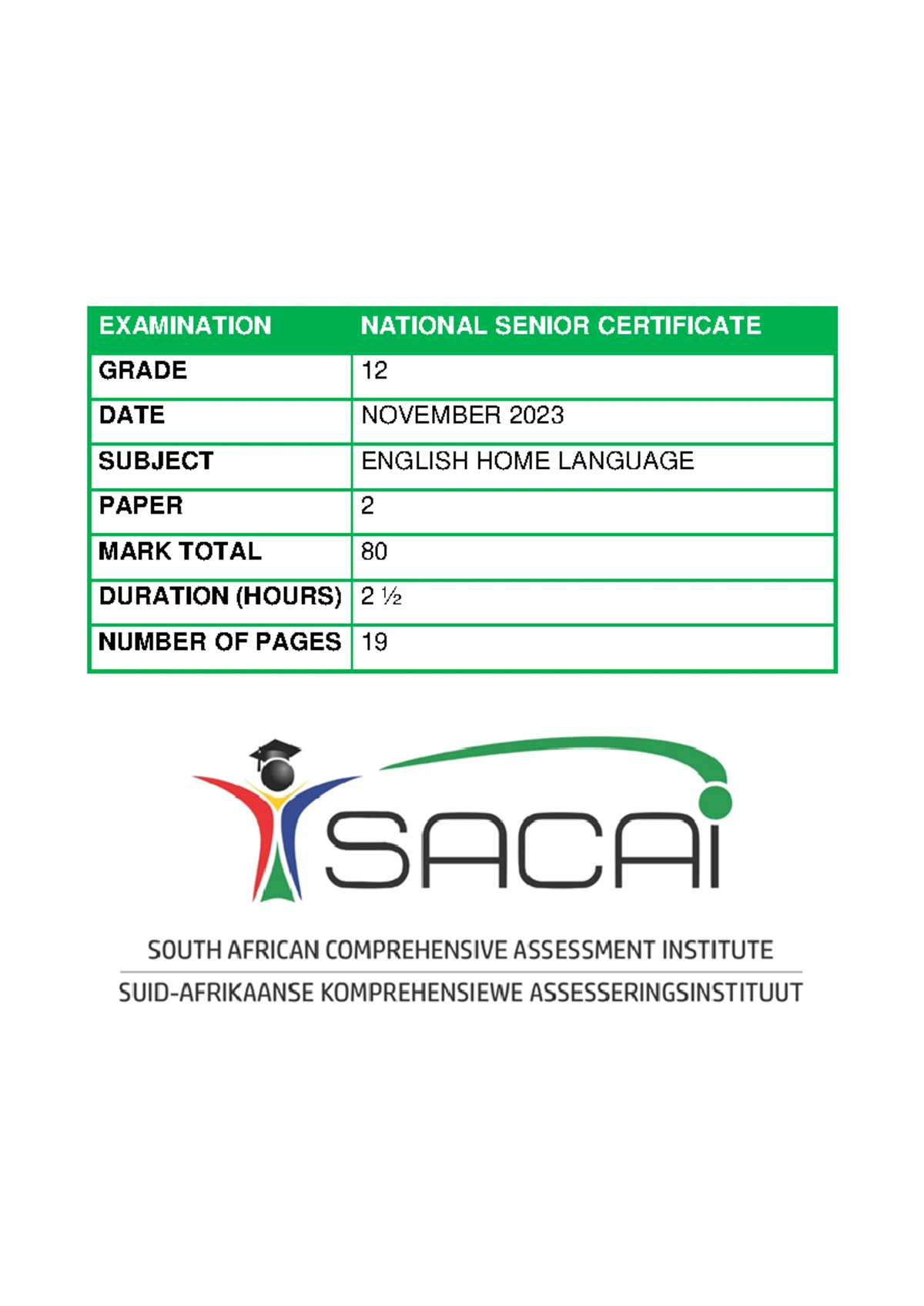 Gr12 SACAI English HL Paper 2 Final 2021 - Diamond Boy & Pygmalion ...