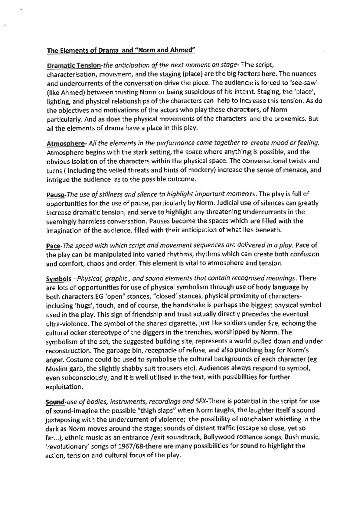 Elements of Drama: Analyzing Norm and Ahmed's Tension - Studocu